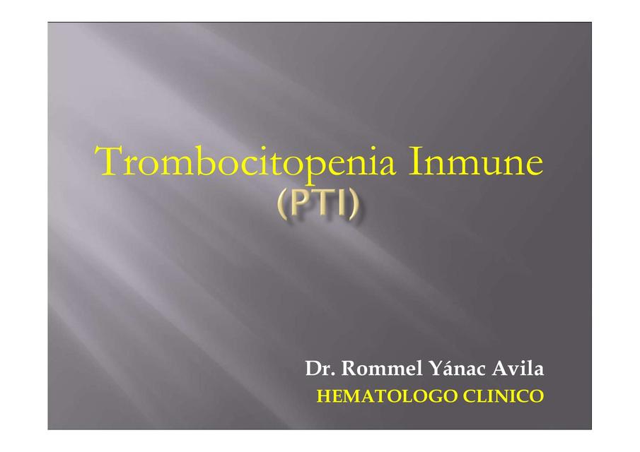Trombocitopenia Inmune | Ahmed Casana | uDocz