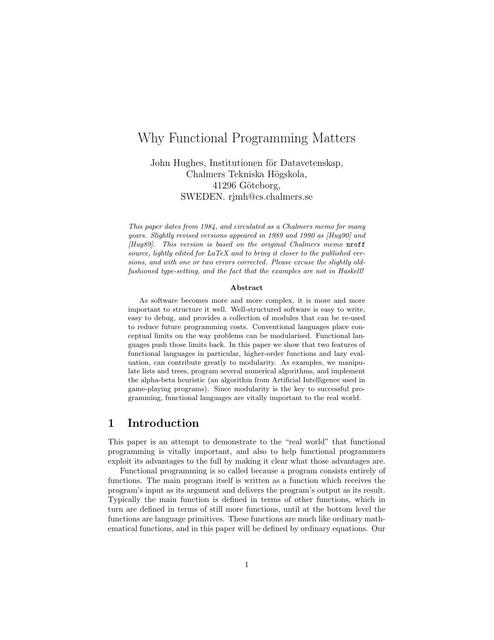 Why Functional Programming Matters 1984 Pdf Hackernews Udocz 