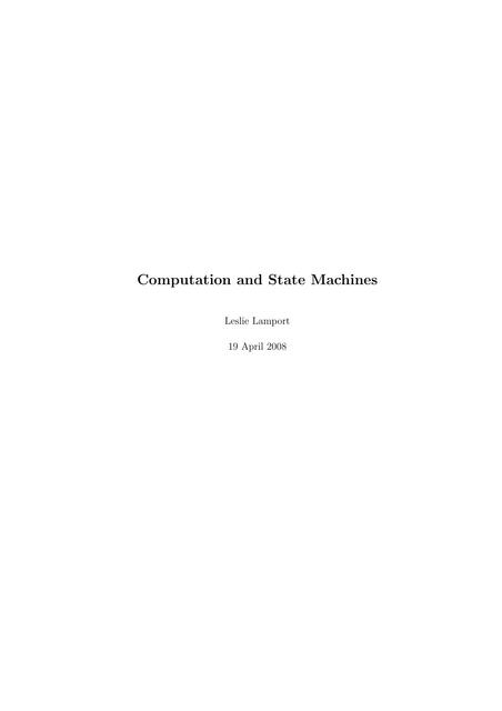Computation And State Machines | HackerNews | uDocz