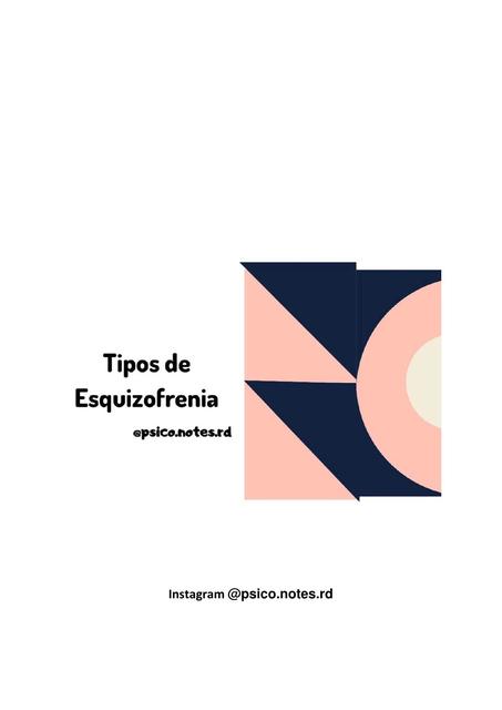 Tipos de Esquizofrenia | Psico.Notes.RD | uDocz