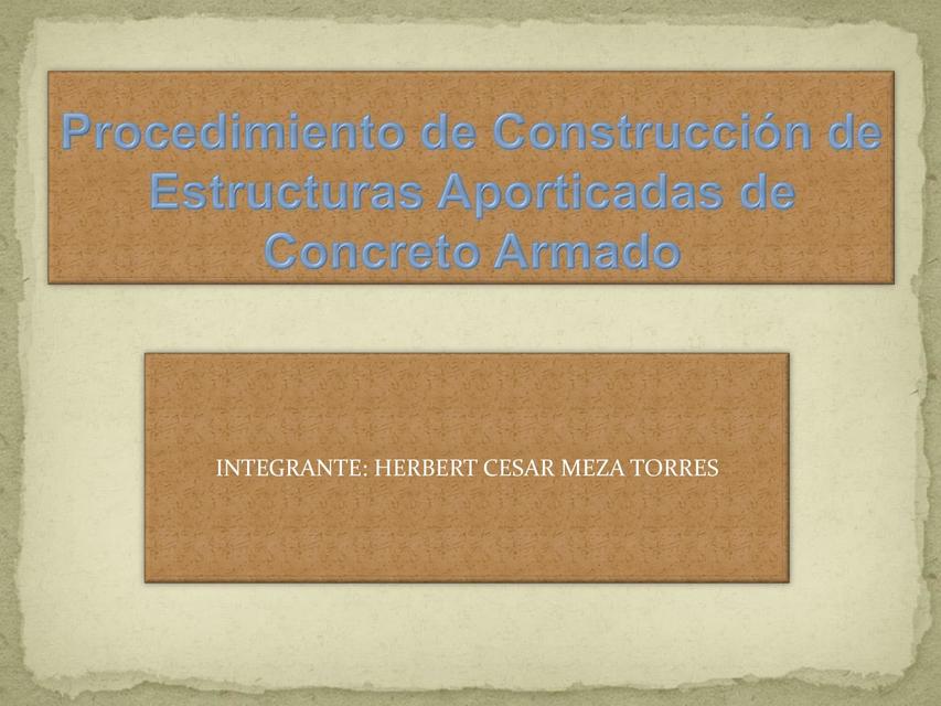 Procedimiento de Construcción de Estructuras Aporticadas de Concreto Armado | river malmaceda ...