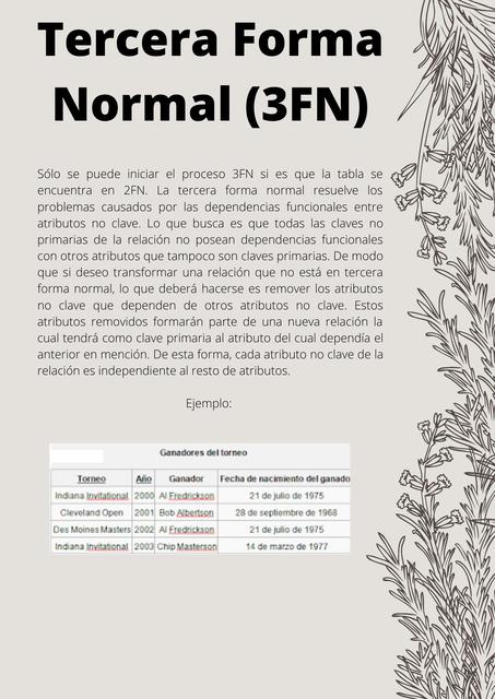 Tercera Forma Normal (3FN) | Yosselin Zaragoza | uDocz