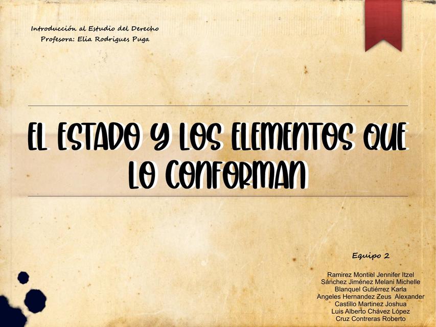 El Estado y los Elementos que lo Conforman