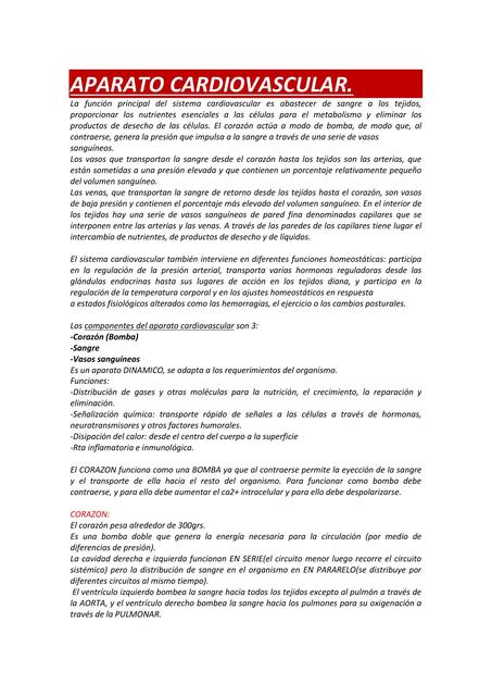 Aparato Cardiovascular | uDocz creators | uDocz