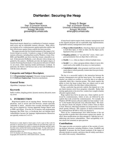 Dieharder: Securing The Heap (2010) [Pdf] | HackerNews | uDocz