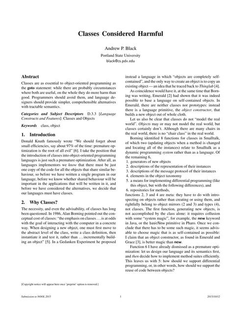 Classes Considered Harmful [Pdf] | HackerNews | uDocz