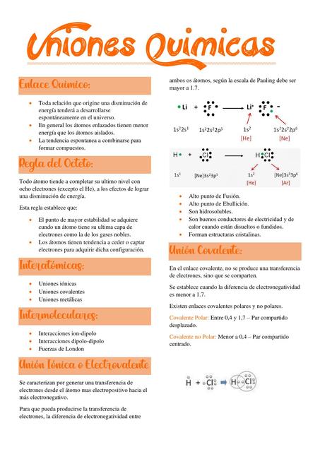 Uniones Químicas | Andressa Surkamp | uDocz