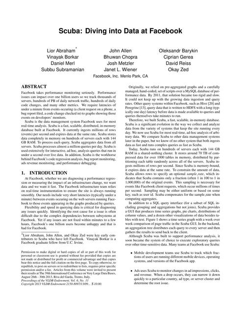 Flashcards de Scuba: Diving Into Data At Facebook [Pdf] | Por HackerNews | uDocz