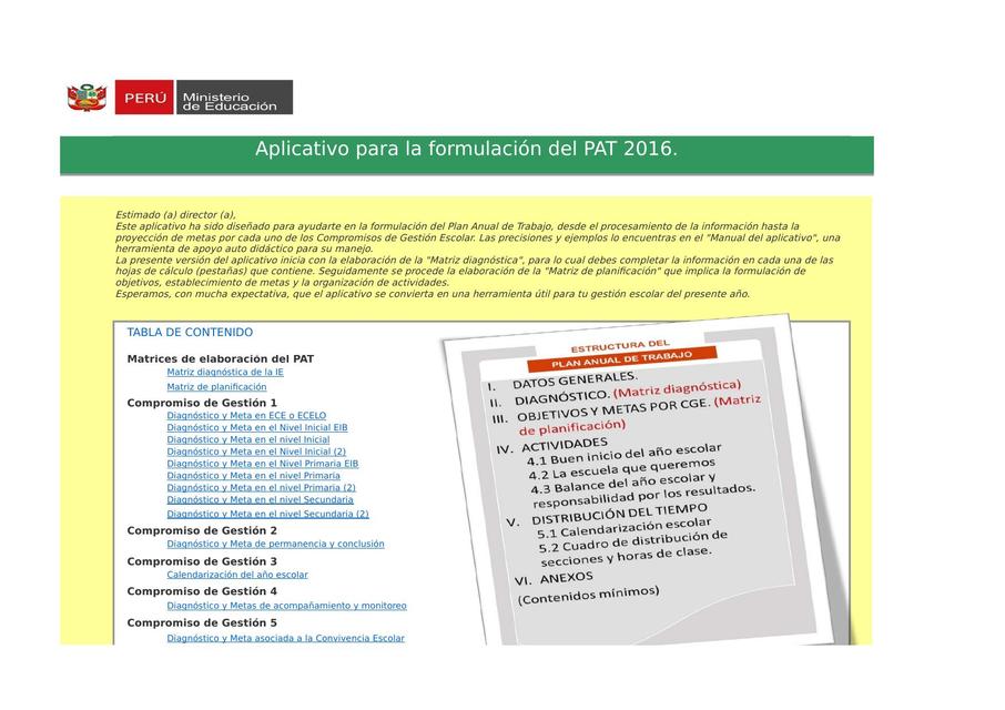 Aplicativo Para La Formulación Del Pat | Anon | uDocz
