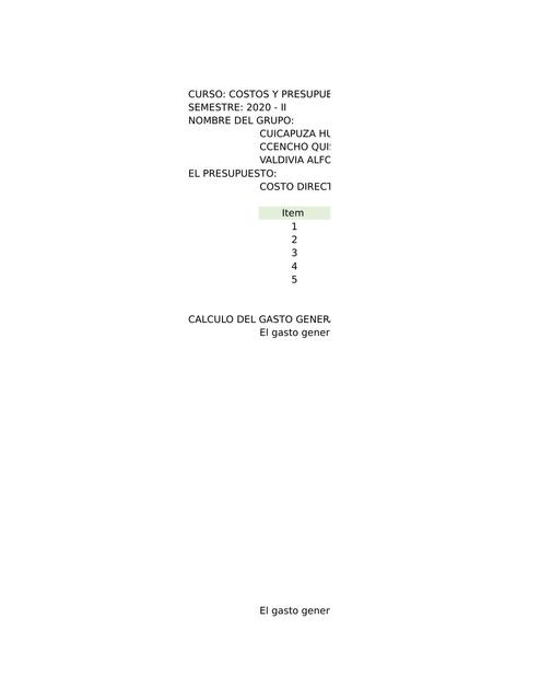 Costos y Presupuestos | Jhonatan CH | uDocz