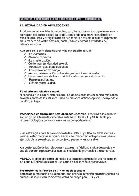 Principales Problemas De Salud De Adolescentes Dra Xmed☞📚🔬📄📒📓📔📕📖📘📔📑📙