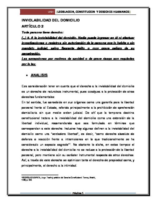 Inviolabilidad Del Domicilio | Anon | uDocz