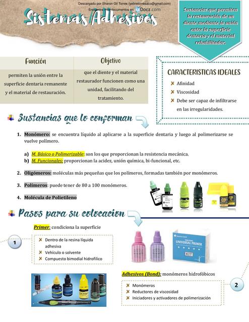 Sistemas Adhesivos | Sharon Gil Torres | uDocz