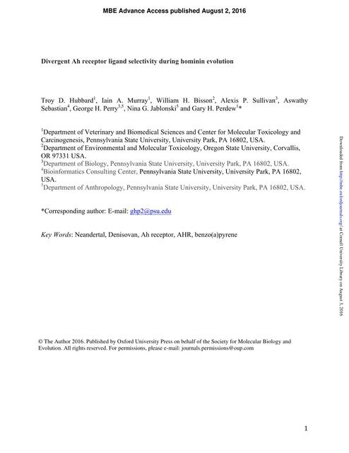 Humans Evolved To Tolerate Smoke Poisoning [Pdf] | HackerNews | uDocz