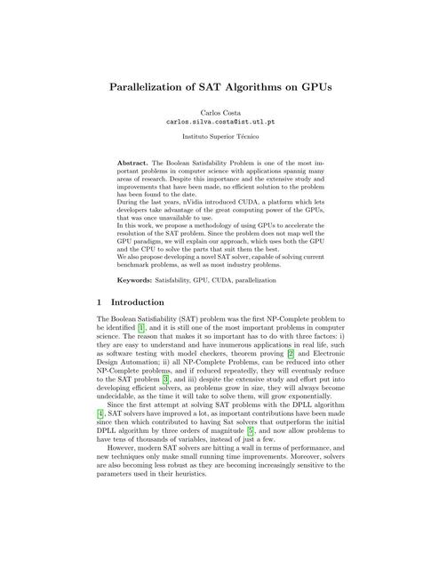 Parallelization Of Sat Algorithms On Gpus [pdf] Hackernews Udocz