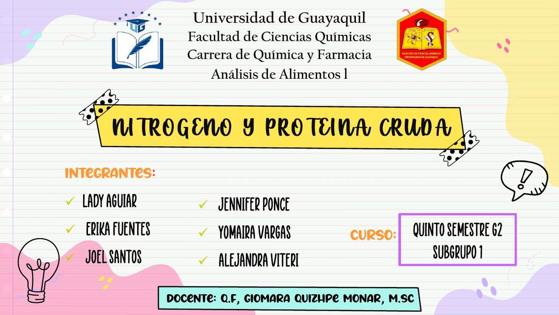 Nitrógeno y Proteína Cruda | Alejandra Viteri | uDocz