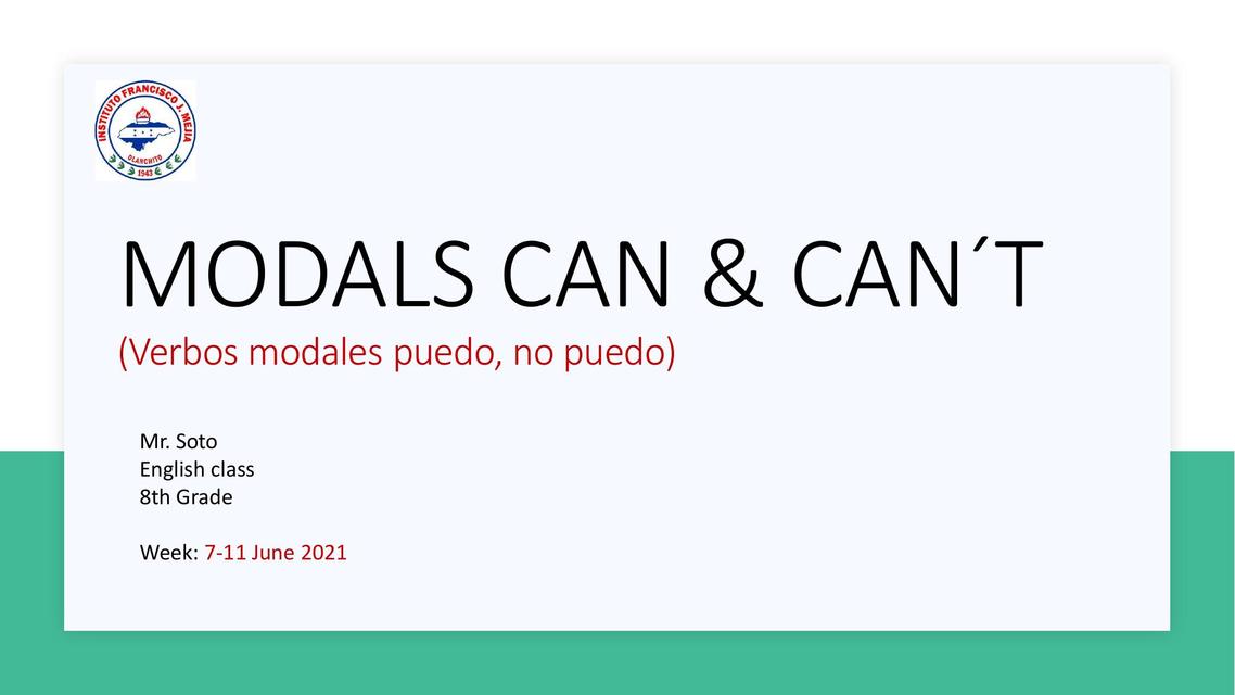 Modals Can / Can´t | ivanna julieth paz cano | uDocz
