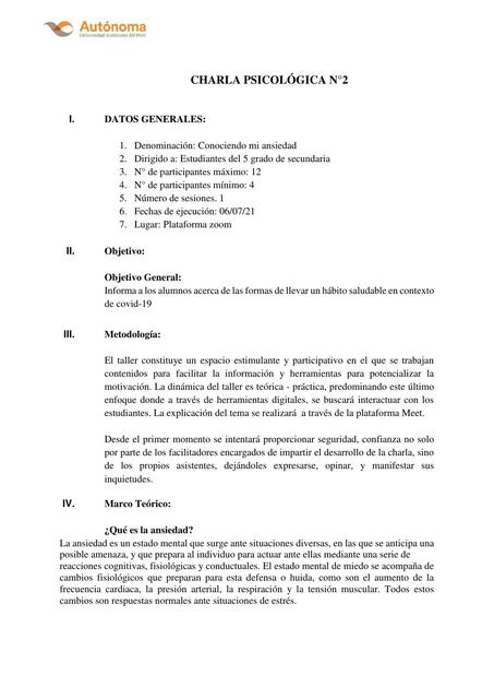 Ansiedad | Geraldine Sofia Moreno Primo | uDocz