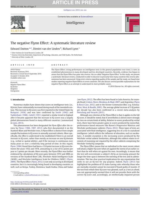 The Negative Flynn Effect: A Systematic Literature Review [Pdf] | HackerNews | uDocz