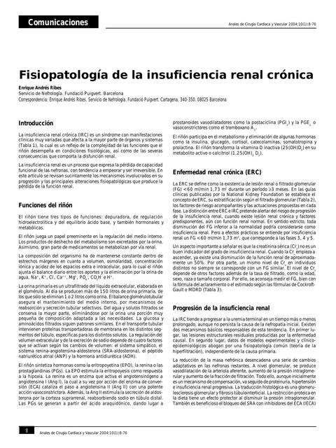 Fisiopatología de la Insuficiencia Renal Crónica | Cesar Rolando Nava Garcia | uDocz