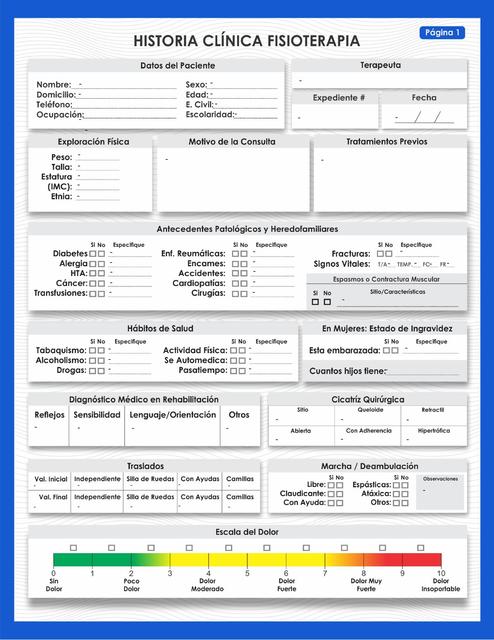 Modelo Historia Clinica Fisioterapia - Infoupdate.org Modelo Historia Clinica Fisioterapia - Infoupdate.org