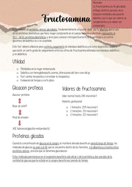 Fructosamina | uDocz creators | uDocz