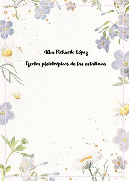 Efectos Pleiotrópicos de la Estatinas | Alba Pichardo López | uDocz Efectos Pleiotrópicos de la Estatinas | Alba Pichardo López | uDocz