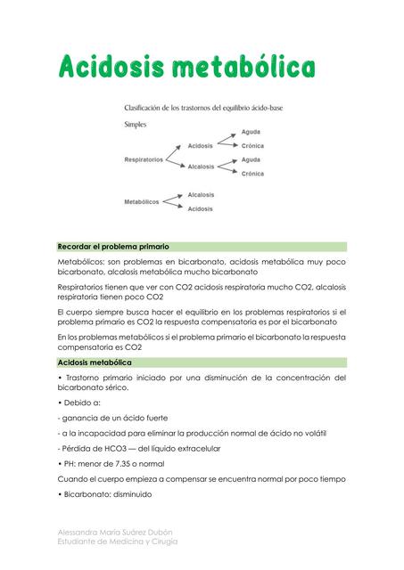 Acidosis Metabólica | Alessandra | uDocz