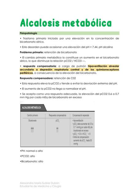 Resúmenes de Alcalosis | Descarga apuntes de Alcalosis
