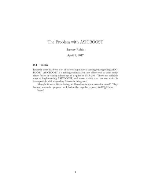 [Pdf] Bitcoin'S Asicboost Problem Explained | HackerNews | uDocz