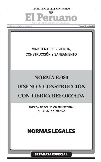 Norma E.080 Diseño Y Contruccion Con Tierra Reforzada Actualizada.Pdf | Civil Engineering | uDocz