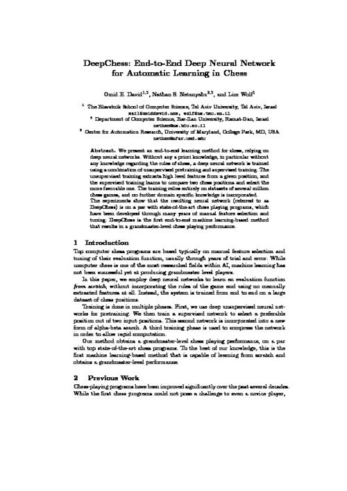 Deepchess: End To End Deep Neural Network For Automatic Learning In Chess [Pdf] | HackerNews | uDocz