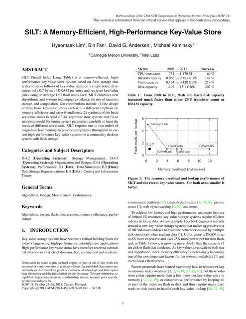 Silt A Memory Efficient High Performance Key Value Store Pdf Hackernews Udocz 