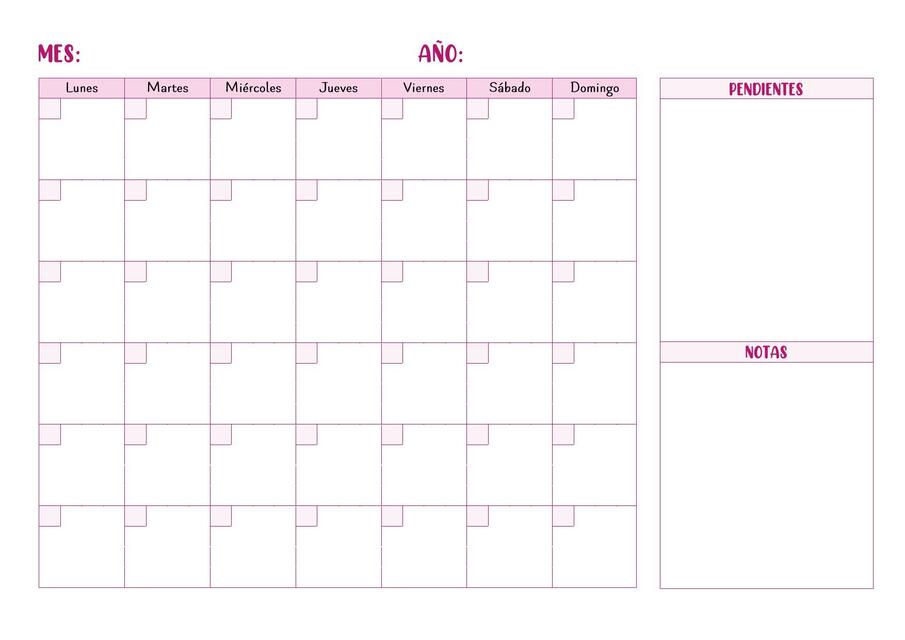 Calendario (rosa) | uDocz