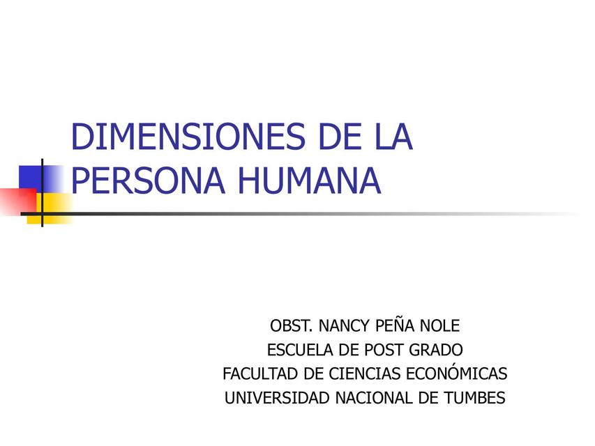 Dimensiones de la Persona Humana