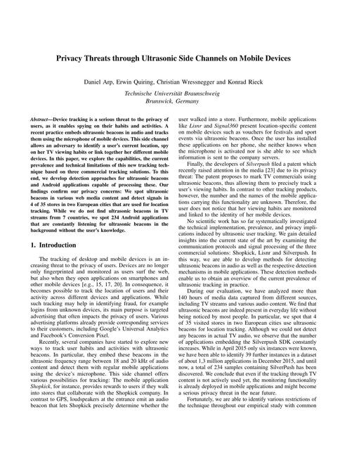Flashcards de Privacy Threats Through Ultrasonic Side Channels On Mobile Devices [Pdf] | Por ...