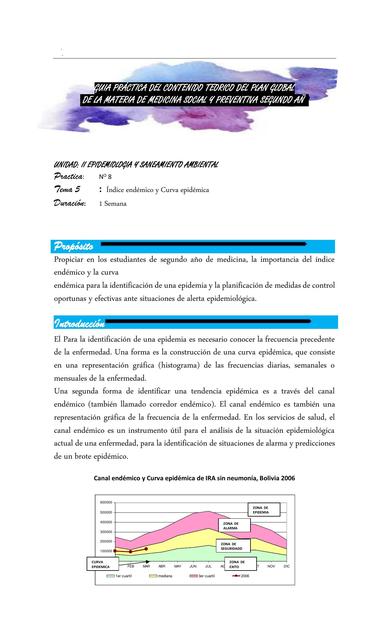Epidemiología Índice endémico canal endémico y Curva epidémica