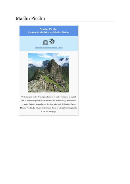 Machu Picchu | Angel Ferrer | uDocz