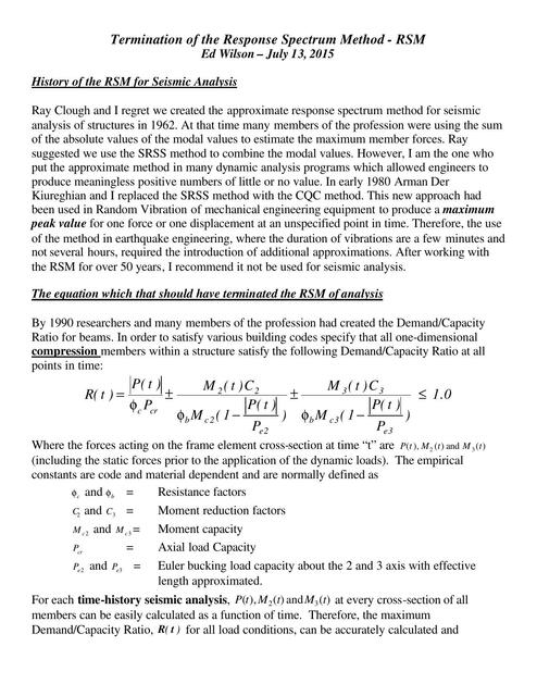 Termination Of The Response Spectrum Method.Pdf | Aporte Ingeniería | uDocz