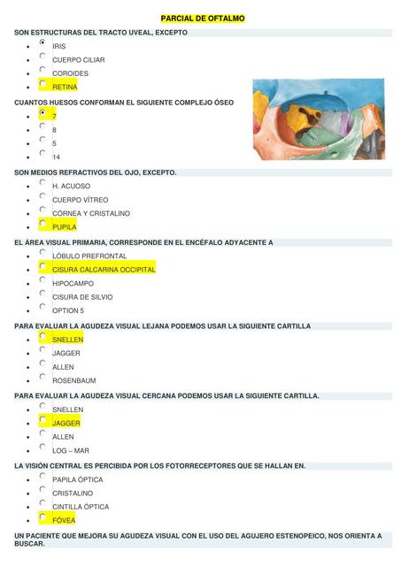 BANCO DE PREGUNTAS DE OFTALMOLOGIA | Laura | uDocz