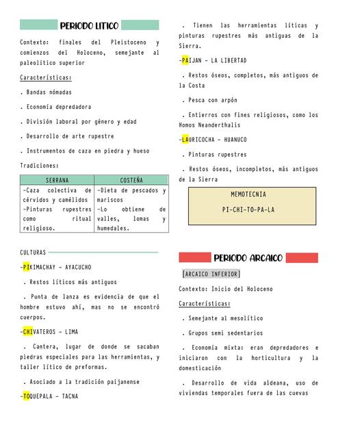 Periodo Lítico y Arcaico | studioaqui_ | uDocz