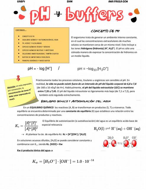Resúmenes de Soluciones buffer | Descarga apuntes de Soluciones buffer