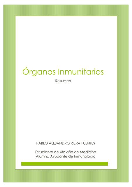 Órganos Inmunitarios | Doctor Riera | uDocz