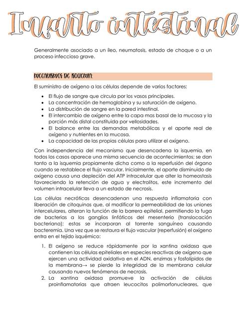 Resúmenes de Isquemia intestinal | Descarga apuntes de Isquemia intestinal