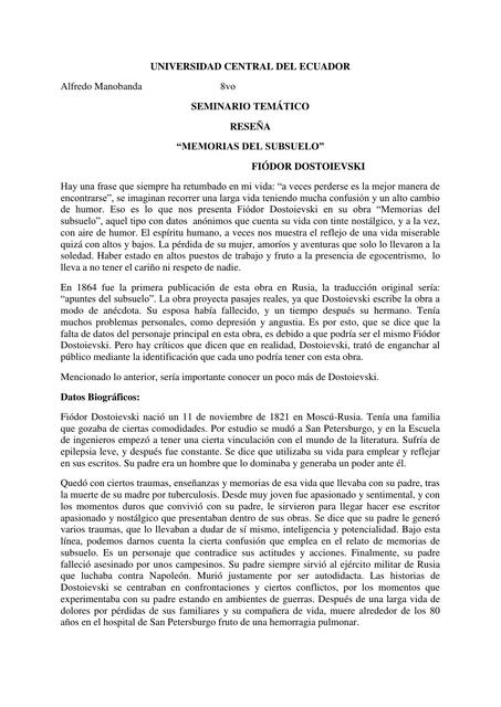 Seminario tematico de resumenes y relatos | alfredo manobanda | uDocz