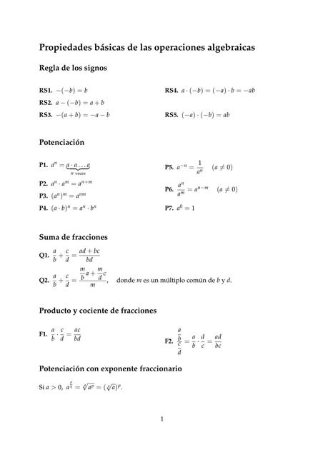 Propiedades básicas de las operaciones algebraicas | Study_sunshines ...