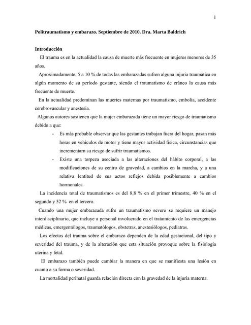 Politraumatismo y embarazo | nelson bejarano | uDocz