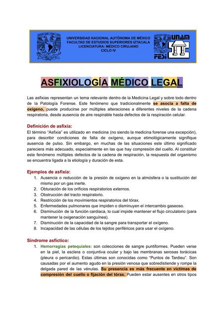 Asfixiología Médico Legal | Jessika Mendoza | uDocz