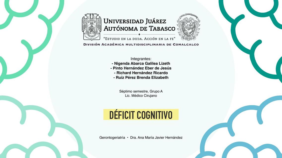 Déficit Cognitivo (Presentación) | Galilea N | uDocz
