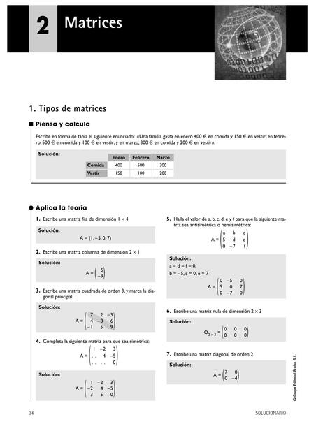 Tipos de Matrices | Anon | uDocz